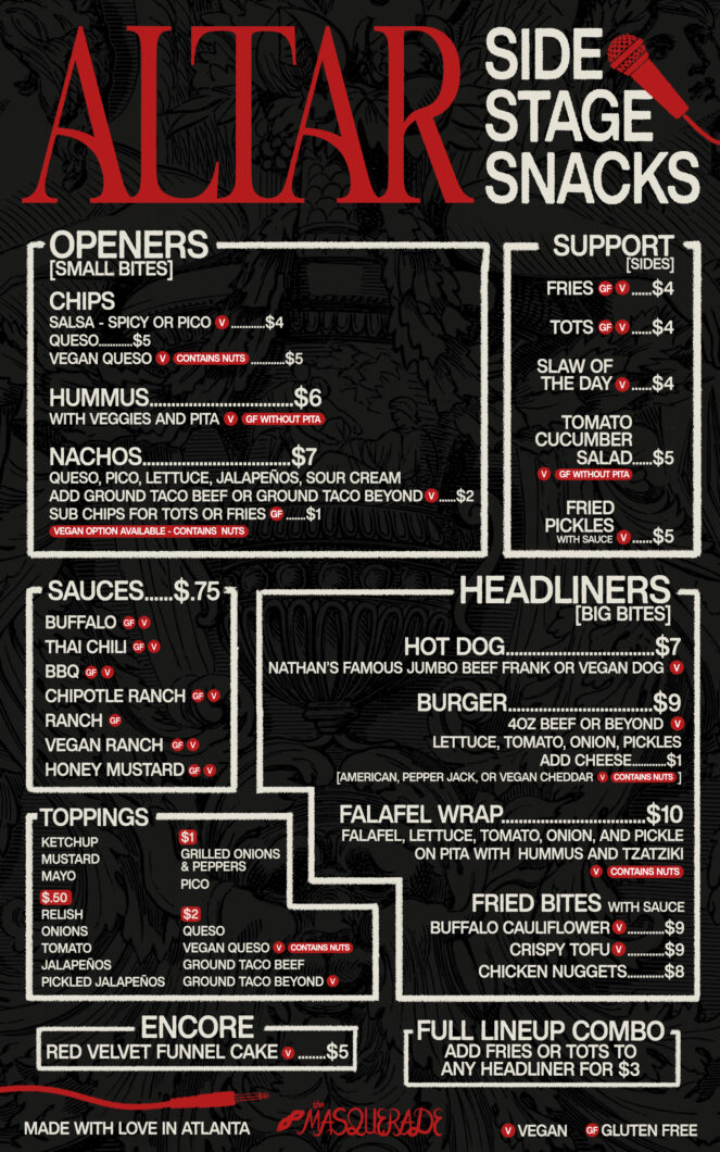 FOOD MENU - The Masquerade